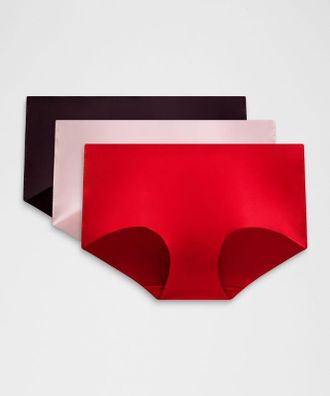 lululemon Culotte InvisiWear taille mi-haute Trio pour Femmes - Noir/Rouge/Violet - Taille XL