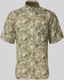 Fynch-Hatton Slim Fit Leinenhemd mit Button-Down-Kragen