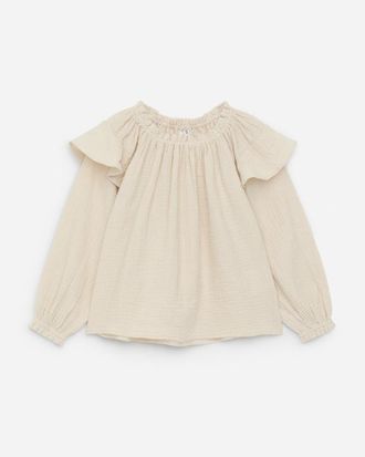 Arket Musselinbluse Mit R&uuml;schen -Wei&szlig;