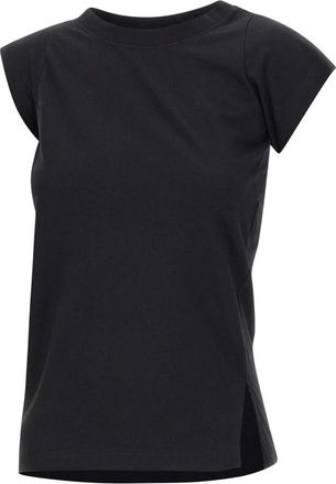 Courr&egrave;ges Femme, Tops, Gris, Taille: 42 FR Signature Contrast T-Shirt