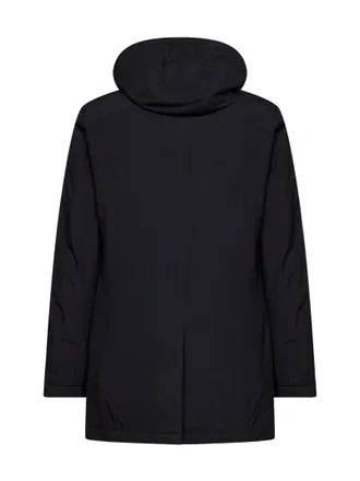 Herno Mens Hooded Parka 2-Layer Windstopper Black Polyester Padded & Down Jackets