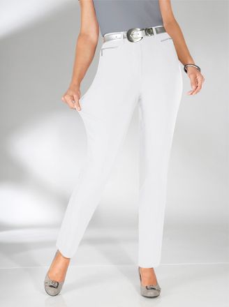 Stehmann Stretch-Hose STEHMANN, Damen, Gr. 84, Langgr&ouml;&szlig;en, wei&szlig;, 72% Viskose, 25% Polyamid, 3% Elasthan, unifarben, lang, Hosen, Topseller