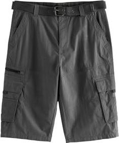 Next Homme Short Cargo Long avec Ceinture Gris 34