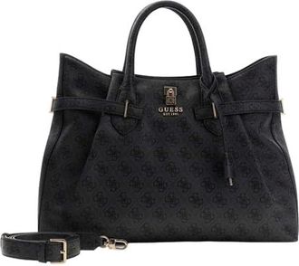 Guess sac &agrave; main sac &agrave; &eacute;paule Yesba Girlfriend Satchel Bag Coal Logo gris fonc&eacute;