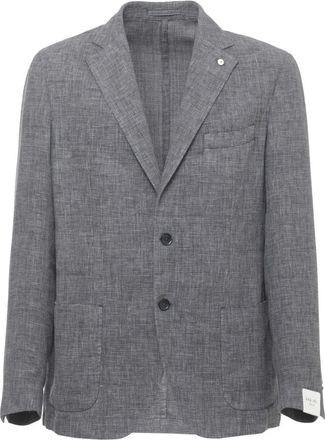 Lubiam Homme, Vestes, Gris, Taille: XL Veste en Lin et Laine