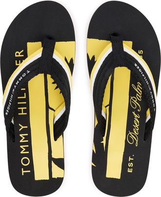 Tommy Hilfiger Zehentrenner Tommy Hilfiger Patch Hilfiger Beach Sandal FM0FM05903 Schwarz