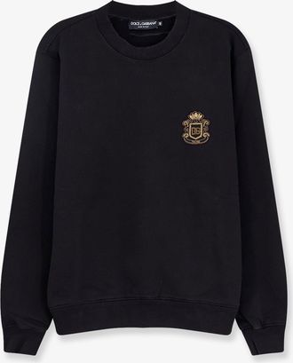 Dolce & Gabbana Cotton sweatshirt with heraldic logo patch - DOLCE & GABBANA - gender_Man
