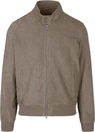 Bomboogie Homme, Vestes, Gris, Taille: S Friz Suede Leather Bomber Jacket