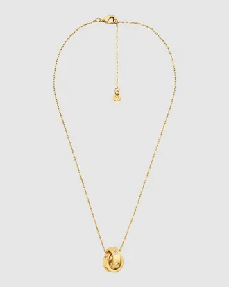 Michael Kors Logo-Boyfriend-Halskette mit Anh&auml;nger in Gold