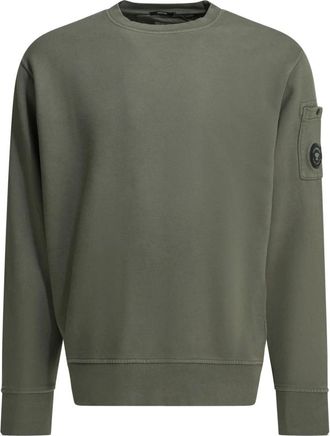 C.P. Company C.p. Company - SweaT-shirt Lens &agrave; col rond - Homme - Sweatshirts et sweats &agrave; capuche - Vert - Taille: 2XL