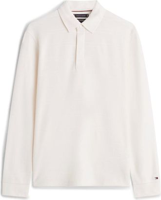 Tommy Hilfiger Langarm-Poloshirt aus merzerisierter Baumwolle mit Struktur in