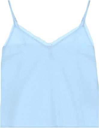 Imperial Femme, Tops, Bleu, Taille: 42 FR Lace V-neck Top