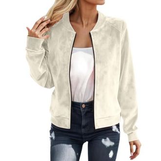 Generic Veste Femme Chic Et Elegant Veste d&eacute;contract&eacute;e en similicuir pour femme l&eacute;g&egrave;re et confortable avec fermeture &eacute;clair id&eacute;ale pour un style streetwear qu