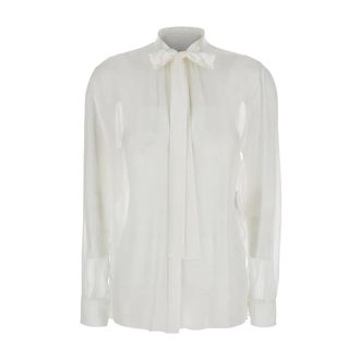 Dolce & Gabbana Wei&szlig;e Seidenbluse mit Schleifenkragen - - Blouses & Shirts - Damen - Wei&szlig; - M