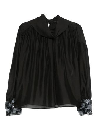 Luisa Cerano Oberteil mit Pailletten - Schwarz