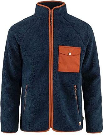 Fj&auml;llr&auml;ven Homme Vardag Pile Fleece, Navy/Autumn Leaf, M