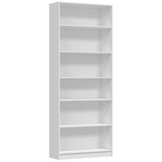Topeshop Perry - Bücherregal im minimalistischen Stil - 6 Regale - 80.5x29x200 cm - Aufbewahrungsmöbel