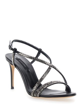 Casadei Womens Sandals Josephine Black Leather Calf
