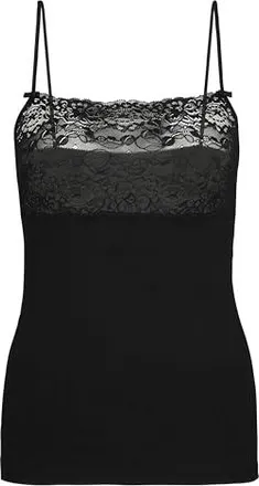 CALIDA Sensual Secrets Top Spaghetti avec Large Ourlet en Dentelle Femme, Poitrine enti&egrave;rement en Dentelle d&eacute;licate Semi-Transparente, Bretelles r&eacute;glables