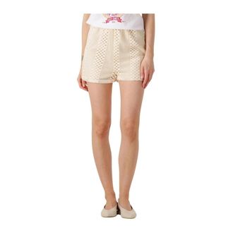 Colourful rebel Wei&szlig;e H&auml;kelshorts f&uuml;r Sonnige Tage - - Shorts - Damen - Beige - XS