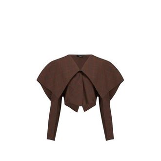 A.W.A.K.E. Veste d&eacute;structur&eacute;e imprim&eacute;e en laine m&eacute;lang&eacute;e