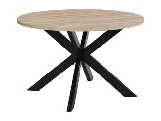 Vente-Unique Esstisch - 4 Personen - MDF & Metall - Eichefarben & Schwarz - TILKI