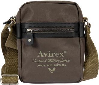 Avirex Sac &agrave; bandouli&egrave;re r&eacute;glable en toile fendue avec pi&egrave;ces en simili cuir, bandouli&egrave;re pour homme, collection Douvres DVR10, couleur boue verte