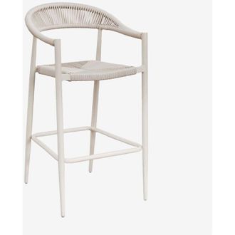 Sklum Sklum - 2er-Pack hohe Gartenhocker aus Aluminium und geflochtenem Seil Amatria Beige Tapioca