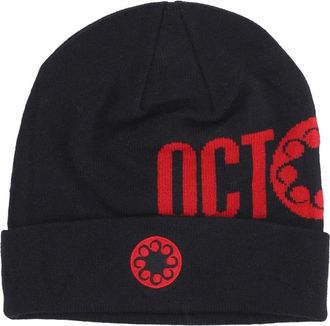 Octopus Logo Beanie M&uuml;tze Schwarz/Rot - - Accessories - Herren - Schwarzk - ONE SIZE