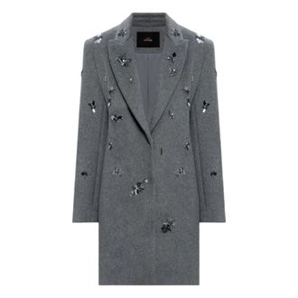 Twinset Schmal geschnittener Mantel - - Coats - Damen - Grau - M
