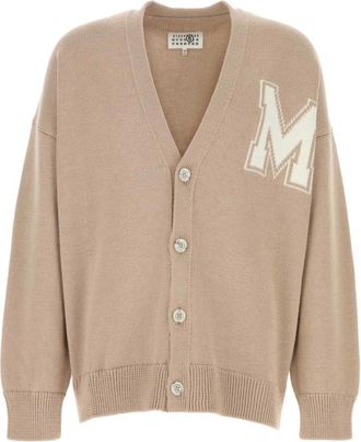 Maison Margiela Homme, Pulls, Beige, Taille: XL Cardigan &agrave; col en V