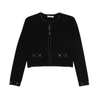 Twinset Strickjacke mit Strasssteinen - - Knitwear - Damen - Schwarzk - M