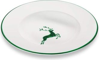 Gmundner Keramik Pastateller Gourmet Durchmesser : 29 cm grüner Hirsch Geschirr, handgemacht in Österreich