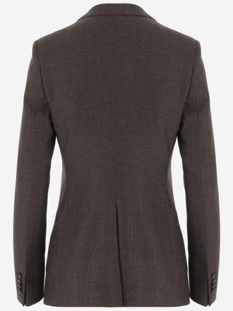 Tagliatore Womens Jacket With Peak Lapel, Wool Dark Brown