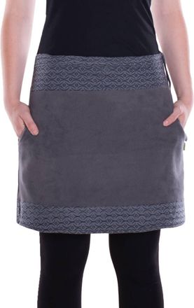 vishes Alternative Bekleidung - Thermorock Warmer Damen Winterrock kurz Taschenrock aus ECO-Fleece grau 46-48