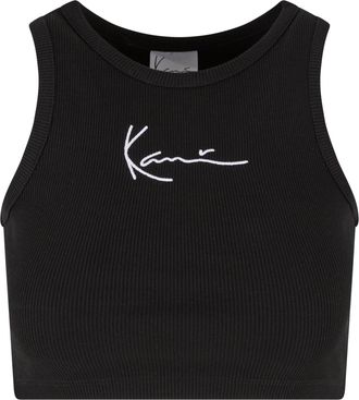 Karl Kani Damen KW-TP011-001-01 Small Signature Essential Racer Rib Top Black, XS
