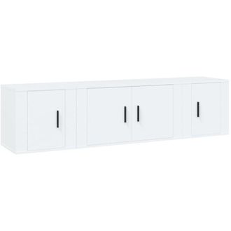 vidaXL 3-tlg. TV-Schrank-Set Wei&szlig; Holzwerkstoff - Vidaxl
