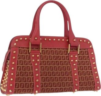 Fendi Sac &agrave; main vintage Zucchino Canvas Pre-owned - Femme - Pre-owned - Rouge - Taille: ONE Size