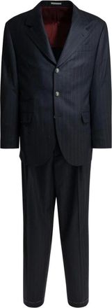 Brunello Cucinelli Costume en laine &agrave; rayures diplomatiques - Homme - Costumes - Bleu - Taille: XL