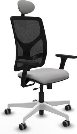 Piqueras y Crespo 24-Stunden-Stuhl, mit 3D-Armen, h&ouml;henverstellbarer Lendenwirbelst&uuml;tze und festem Kopfteil, ausgestattet mit Syncro/Traslack und Schneideschaum, Schwar