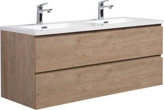 Badplaats Badezimmer Badm&ouml;bel-Set Angela 120cm - Kastanien Eiche - Untersc