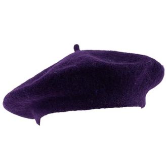 Hat To Socks B&eacute;ret Fran&ccedil;ais en Laine M&eacute;lang&eacute;e &agrave; Couleurs Unies, pour Les Femmes et Les Hommes (Violet)