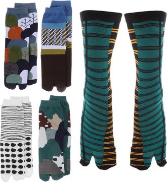 Happyyami 5Pairs Tabi Socken Japanischen Stil - Finger Socken V- Kappe Flip- Flop Gro&szlig;er Kappe Tabi Spa&szlig; Neuheit Baumwolle