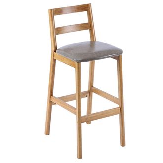 Generic Moderne Barhocker in Tresenh&ouml;he mit R&uuml;cken- und Fu&szlig;st&uuml;tze - K&uuml;cheninselst&uuml;hle aus Leder f&uuml;r Restaurant, B&uuml;ro, Caf&eacute; - Braunes Design