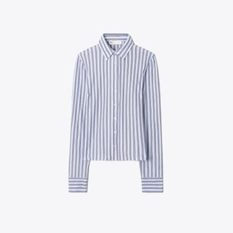 Tory Burch Gestreiftes Poloshirt aus Baumwoll-Piqu&eacute;
