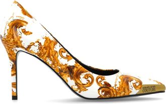 Versace Jeans Couture Femme, Chaussures, Blanc, Taille: 39 EU Escarpins Imprim&eacute; Baroque