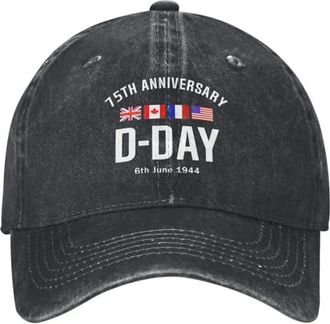 Generic Casquette Homme, Drapeau 1944 Jour J 2024 80e Anniversaire Carte la Casquette Baseball en Normandie Sport Chapeau Camionneur Unissex Adolescents Visi&egrave;