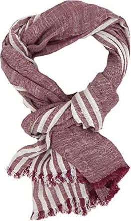 Ella Jonte Écharpe pour homme à rayures en coton bleu rouge ou gris blanc, rouge, taille unique