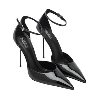 PARIS TEXAS Lidia Pumps mit Kn&ouml;chelriemen - - Shoes - Damen - Schwarzk - 40 EU