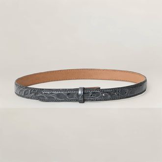 Reptiles House 25 mm Gürtel aus Flankenkrokodilleder ohne Schnalle - Grau